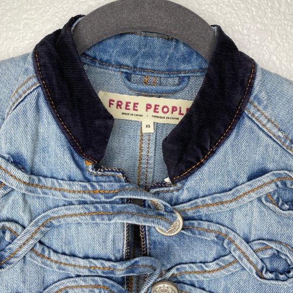 Free People | Jackets & Coats | Nwt Free People Denim Seamed Structured ...